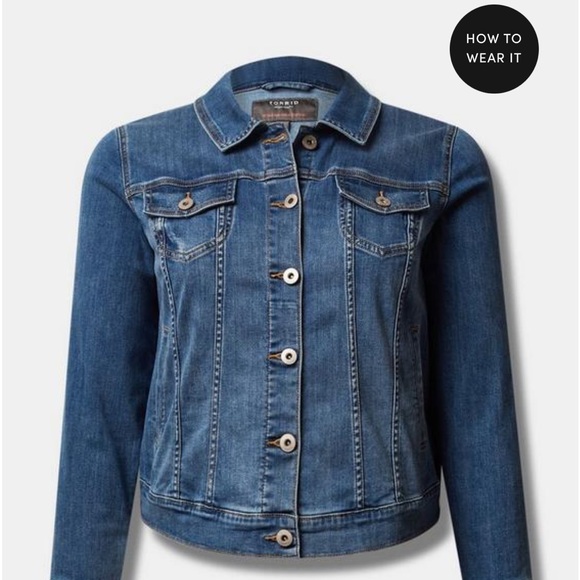 torrid | Jackets & Coats | Torrid Denim Fitted Trucker Jacket | Poshmark